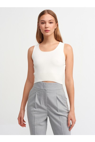 Dilvin 1027 Bisiklet Yaka Süveter-Ekru Dilvin 1027 Bisiklet Yaka Süveter-Ekru