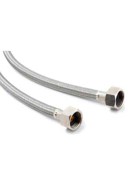 GMS 2 Adet 3/8 Dişi Çelik Klozet Bağlantı Flex Hortumu Spirali 50 cm
