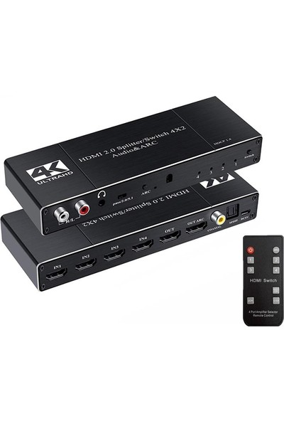 Techstorm 4K0402A 4K 4x2 Arc Spdıf Çıkışlı HDMI Splitter