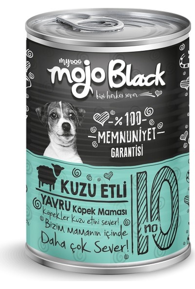 Mydog Mojo Black Chunk Parça Kuzu Etli Yavru Köpek Konservesi 400 gr 12'li Mydog Mojo Black Chunk Parça Kuzu Etli Yavru Köpek Konservesi 400 gr 12'li