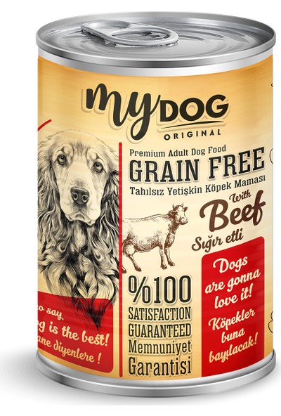 Mydog Pate Tahılsız Sığır Etli Köpek Konservesi 400GR 12'li Mydog Pate Tahılsız Sığır Etli Köpek Konservesi 400GR 12'li