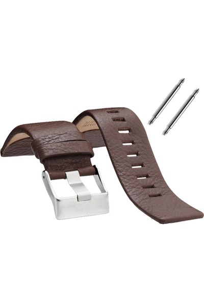 Diesel Saat Uyumlu 26MM Kahverengi Renk Hakiki Deri Saat Kordonu Kayışı