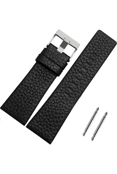 Diesel Saat Uyumlu 27MM Siyah Renk Hakiki Deri Saat Kordonu Kayışı