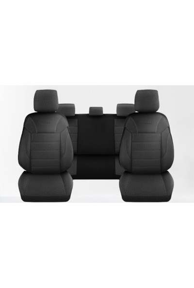Elif Fiat Fiorino 2008-2017 Yanları Deri Ortası Kumaş Koltuk Kılıfı Koltuk Döşemesi Takımı