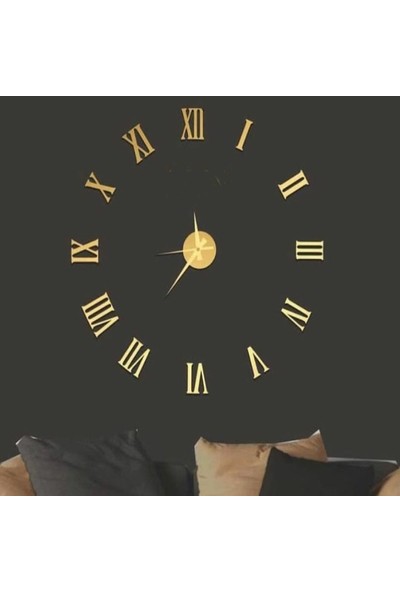 3D Pleksi Göbek Duvar Saati Büyük Romen Rakamlı Duvar Saati 3D Pleksi Göbek Duvar Saati Büyük Romen Rakamlı Duvar Saati