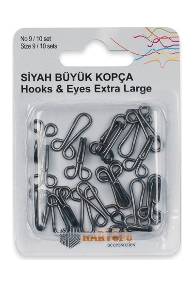 Kartopu 9 Numara Büyük Kopça 10'lu Set Kartopu 9 Numara Büyük Kopça 10'lu Set