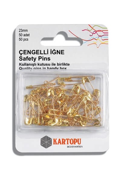 Kartopu 50 Adet 23 mm Çengelli Iğne Altın Kartopu 50 Adet 23 mm Çengelli Iğne Altın