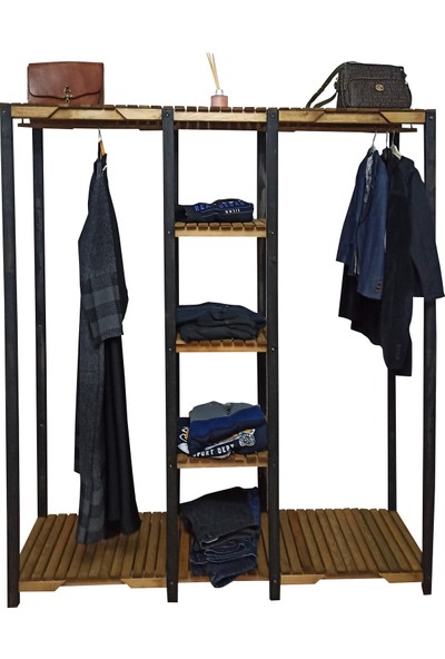 Msm Wood Ahşap Açık Giyinme Dolabı Ahşap Gardrop Buff Portmanto Askılık 150'LIK Msm Wood Ahşap Açık Giyinme Dolabı Ahşap Gardrop Buff Portmanto Askılık 150'LIK