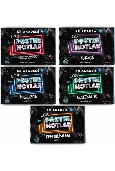 Kr Akademi Yayınları 2021 LGS 5'li Poster Notlar Seti Kr Akademi Yayınları 2021 LGS 5'li Poster Notlar Seti