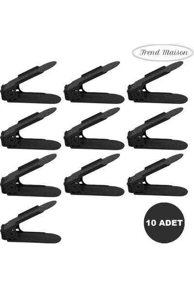 Trend Maison Siyah Yükseklik Ayarlı Ayakkabı Rampası Ayakkabılık 10 Adet Trend Maison Siyah Yükseklik Ayarlı Ayakkabı Rampası Ayakkabılık 10 Adet