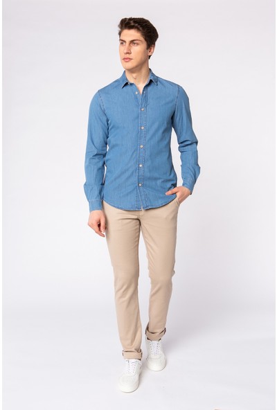 Vigoss Jeans Erkek Uzun Kollu Denim Gömlek 68758-70345 Vigoss Jeans Erkek Uzun Kollu Denim Gömlek 68758-70345