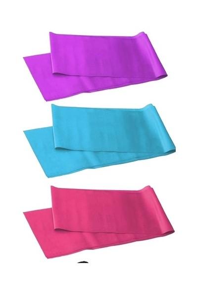İndirim Kap Jimnastik Pilates Bandı Direnç Lastiği 120X15 cm 3 Adet