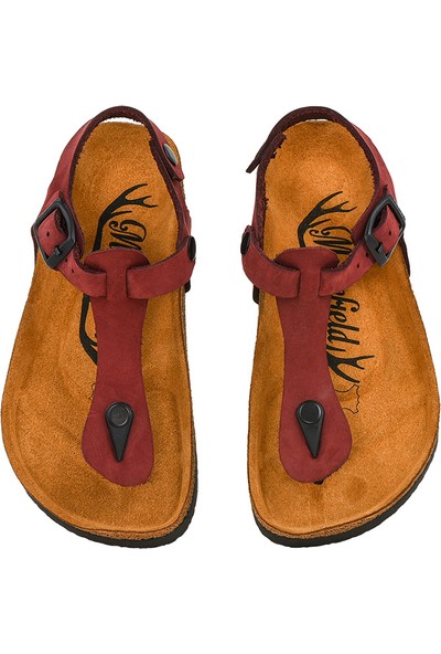 Moosefield Kids Deri Bordo Çocuk Sandalet