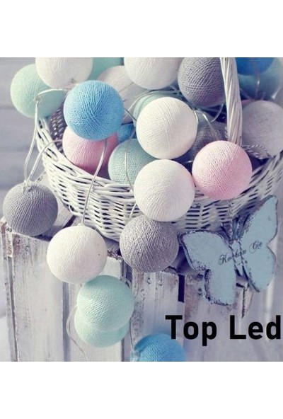 Lumenn Dekoratif Pamuk Top Peri LED IŞIK-200 cm Pilli-Esnek Kablolu Lumenn Dekoratif Pamuk Top Peri LED IŞIK-200 cm Pilli-Esnek Kablolu