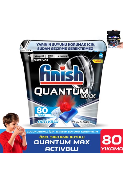 Finish Quantum Max Bulaşık Makinesi Deterjanı Tableti / Kapsülü 80 Yıkama Özel Saklama Kutusu Finish Quantum Max Bulaşık Makinesi Deterjanı Tableti / Kapsülü 80 Yıkama Özel Saklama Kutusu