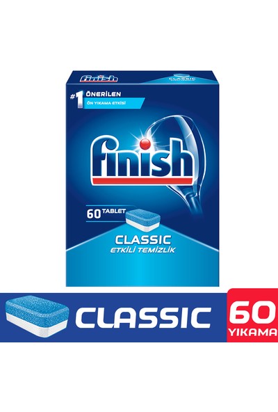 Finish Bulaşık Makinesi Deterjanı Klasik Tablet 60'lı Finish Bulaşık Makinesi Deterjanı Klasik Tablet 60'lı