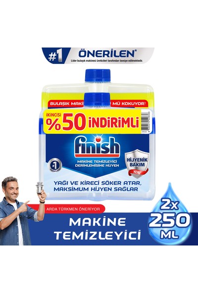 Finish Bulaşık Makinesi Deterjanı Makine Temizleyici Sıvı 2x250 ml
