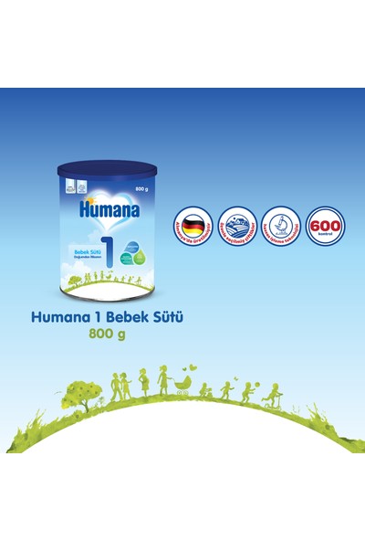 Humana 1 Metal Kutulu Bebek Sütü 800 gr Humana 1 Metal Kutulu Bebek Sütü 800 gr