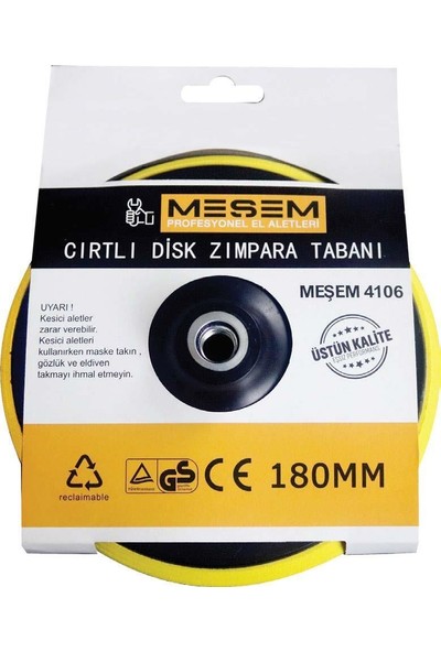 Meşem 4106 180 Cırtlı Disk Zımpara Tabanı Meşem 4106 180 Cırtlı Disk Zımpara Tabanı