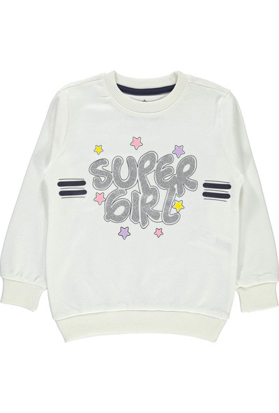 Cvl Kız Çocuk Sweatshirt 2-5 Yaş Ekru Cvl Kız Çocuk Sweatshirt 2-5 Yaş Ekru