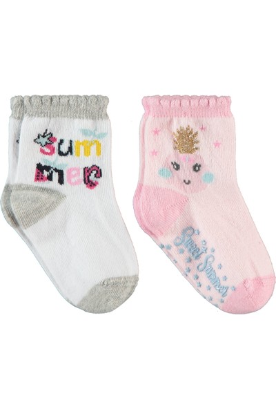 Katamino Kız Bebek 2'li Çorap 0-18 Ay Pembe Katamino Kız Bebek 2'li Çorap 0-18 Ay Pembe