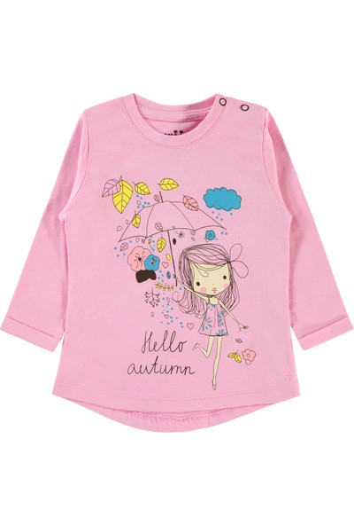 Kujju Kız Bebek Sweatshirt 6-18 Ay Pembe