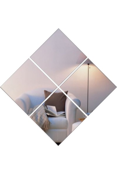 Enc Home 4'lü Dekoratif Ayna (20X20 Cm)