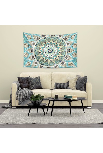 Vagonik Mandala Duvar Örtüsü Halısı 150 x 100 cm