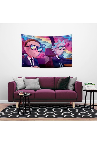 Vagonik Rick And Morty Duvar Örtüsü Halısı 150 x 100 cm