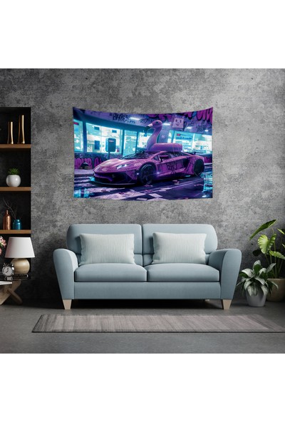 Vagonik Lamborghini Şehir Duvar Örtüsü Halısı 150 x 100 cm Vagonik Lamborghini Şehir Duvar Örtüsü Halısı 150 x 100 cm