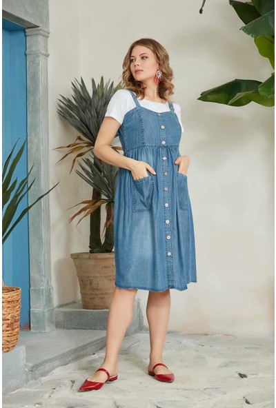 Işşıl O7107-MINI Cepli Hamile Elbise