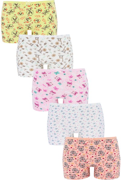 Biyokids Kız Çocuk Boxer 5'li Paket Karışık Renk Biyokids Kız Çocuk Boxer 5'li Paket Karışık Renk