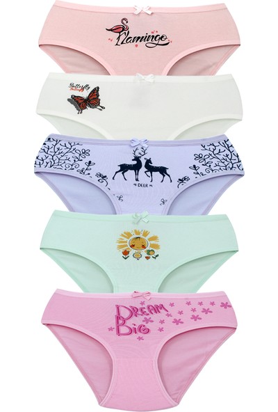 Biyokids Kız Çocuk Külot 5'li Paket Karışık Renk Biyokids Kız Çocuk Külot 5'li Paket Karışık Renk
