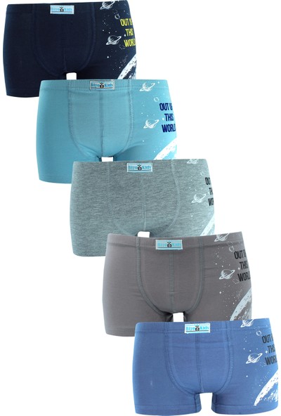 Biyokids Erkek Çocuk Boxer 5'li Paket Karışık Renk Baskılı Boxer Biyokids Erkek Çocuk Boxer 5'li Paket Karışık Renk Baskılı Boxer