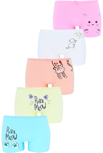 Biyokids Kız Çocuk Boxer 5'li Paket Karışık Renk Baskılı Boxer Biyokids Kız Çocuk Boxer 5'li Paket Karışık Renk Baskılı Boxer