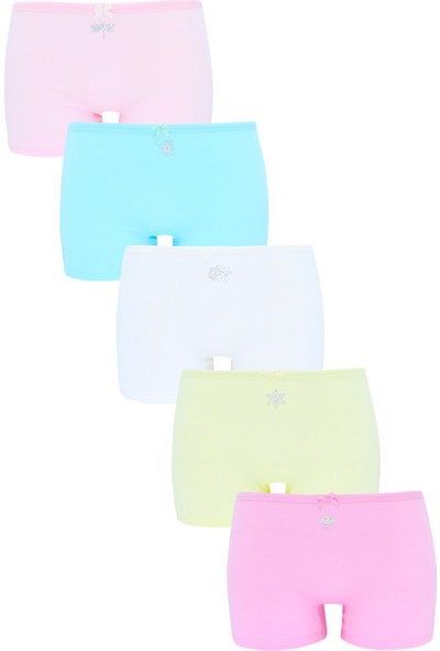 Biyokids Kız Çocuk Boxer 5'li Paket Karışık Renk Biyokids Kız Çocuk Boxer 5'li Paket Karışık Renk