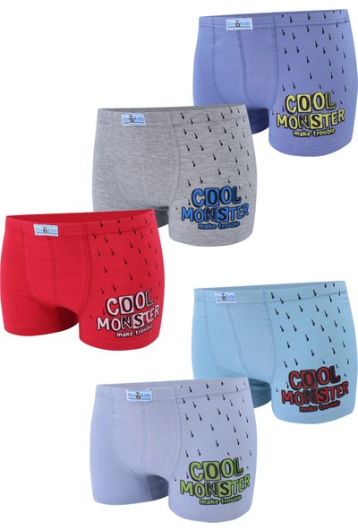 Biyokids Erkek Çocuk Boxer 5'li Paket Karışık Renk Baskılı Boxer Biyokids Erkek Çocuk Boxer 5'li Paket Karışık Renk Baskılı Boxer