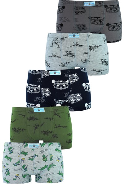 Biyokids Erkek Çocuk Boxer 5'li Paket Karışık Renk Baskılı Boxer Biyokids Erkek Çocuk Boxer 5'li Paket Karışık Renk Baskılı Boxer