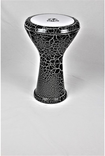 Otantik Müzik Siyah Çatlak Boyalı Döküm Darbuka ( Taşıma Çantası Hediyeli )