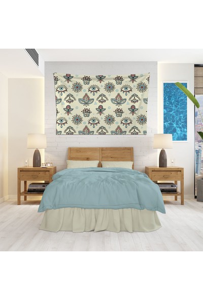 Vagonik Nazar Boho Duvar Örtüsü Halısı 70 x 100 cm