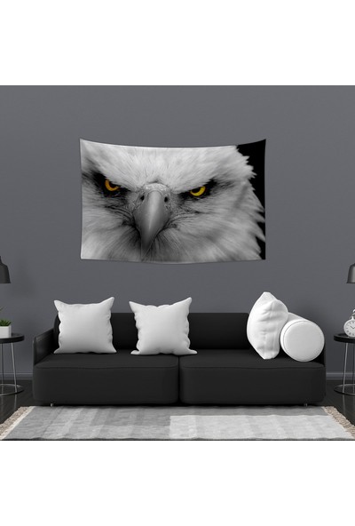 Vagonik Kara Kartal Duvar Örtüsü Halısı 70 x 100 cm