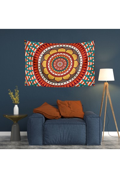 Vagonik Mandala Desen Duvar Örtüsü Halısı 70 x 100 cm