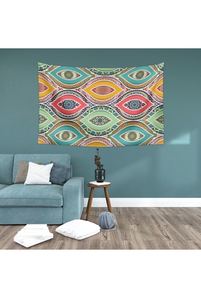 Vagonik Mandala Göz Duvar Örtüsü Halısı 70 x 100 cm