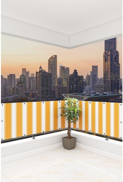 Ataylar Balkon Demir Perdesi, 220 x 55 Sarı