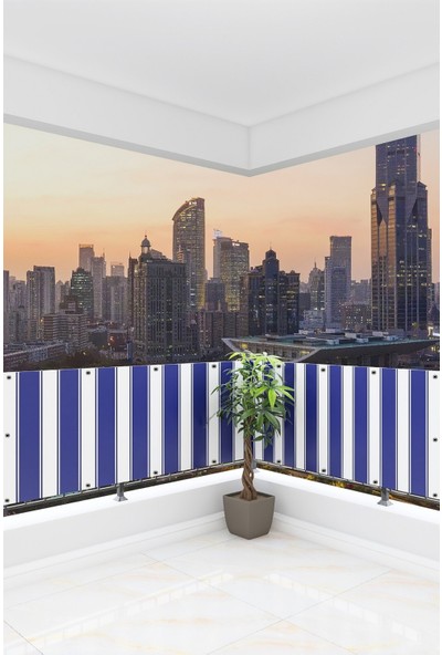 Ataylar Balkon Demir Perdesi, 420 x 90 Mavi