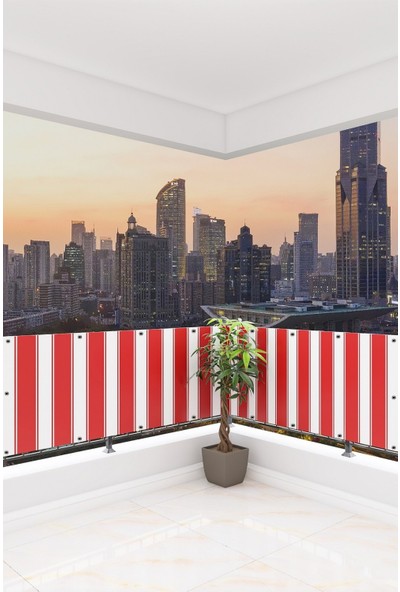 Ataylar Balkon Demir Perdesi, 700 x 70 Kırmızı