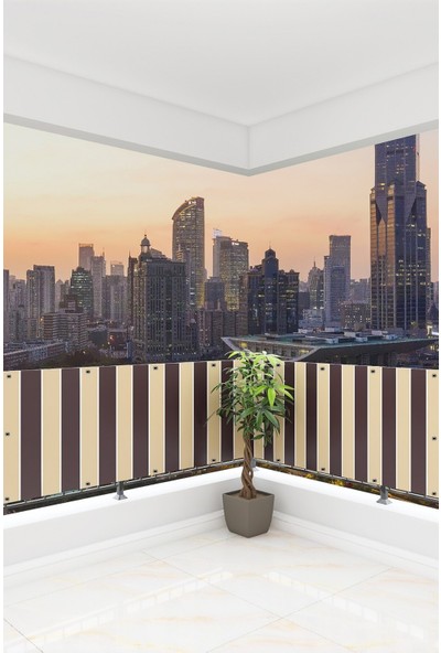 Ataylar Balkon Demir Perdesi, 700 x 60 Kahverengi