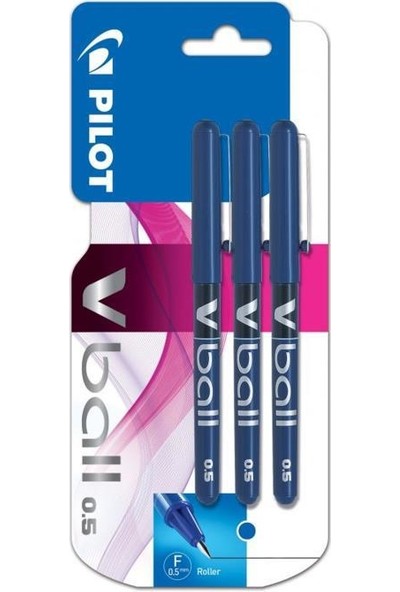Pilot V-Ball Roller Kalem 0.5 mm Mavi 3'lü Pilot V-Ball Roller Kalem 0.5 mm Mavi 3'lü