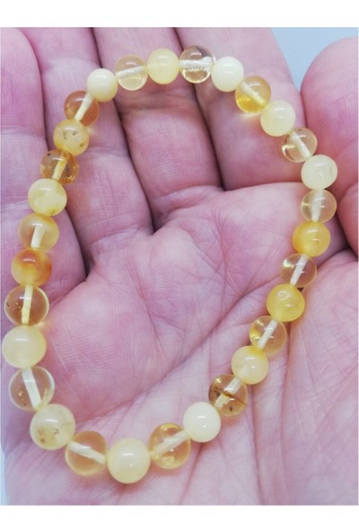 EgeEceSilvers Damla Kehribar Bileklik