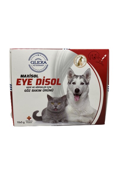 Glexa Maxisol Eye Disol Kedi ve Köpekler Için Göz Bakım Ürünü 10 x 5 gr Glexa Maxisol Eye Disol Kedi ve Köpekler Için Göz Bakım Ürünü 10 x 5 gr
